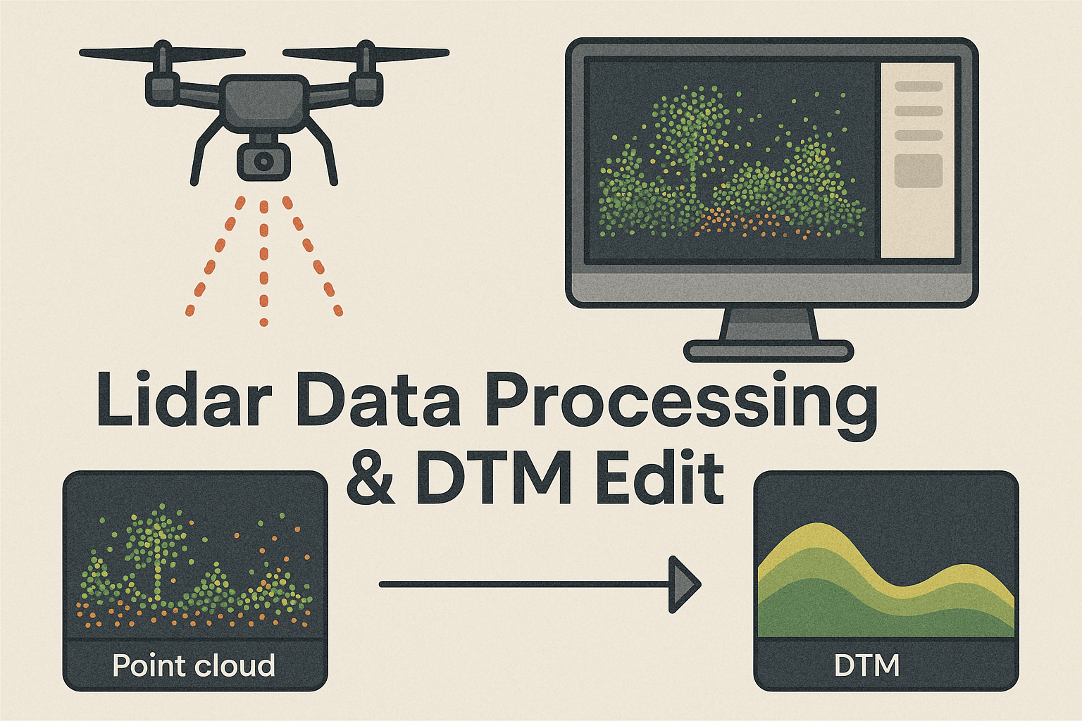 Lidar Data Processing & DTM Edit - Think Aerial